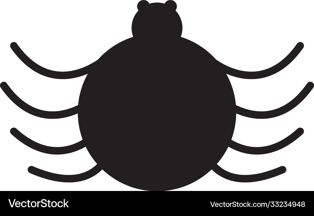 Halloween spider icon silhouette style Royalty Free Vector