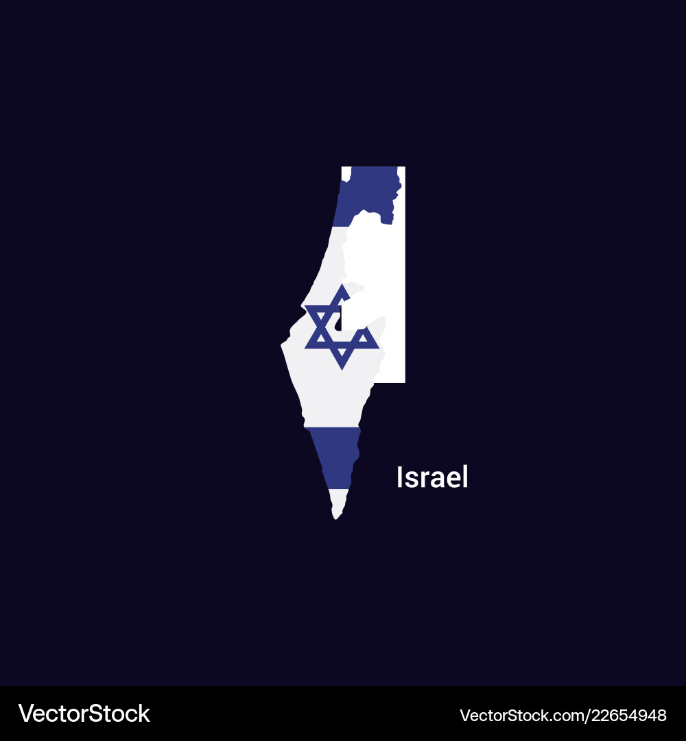 Israel initial letter country with map and flag Vector Image