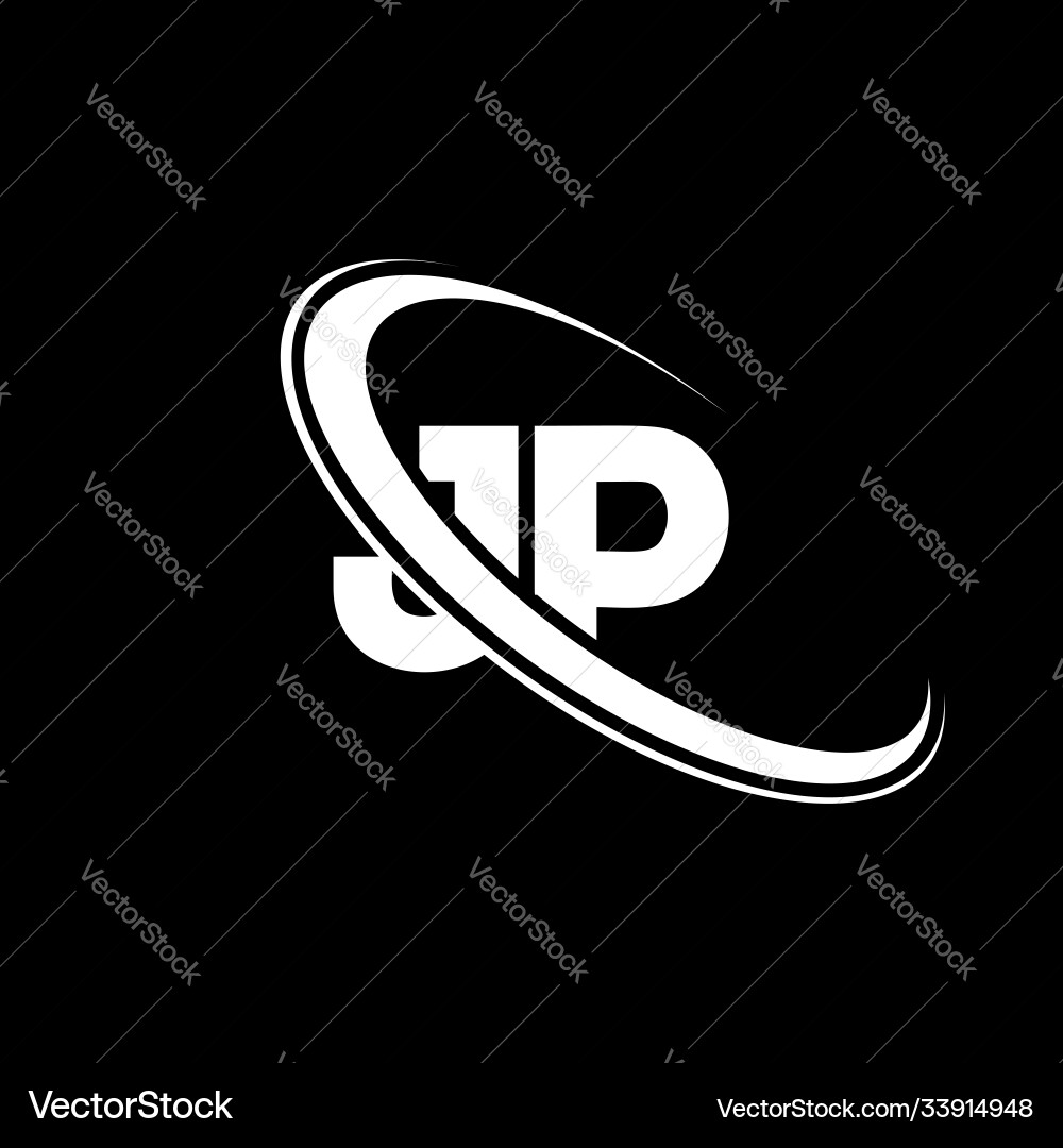 Jp logo j p design white letter jpj Royalty Free Vector