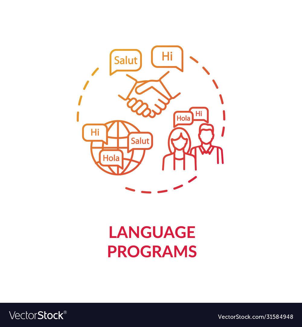 Language programs concept icon Royalty Free Vector Image