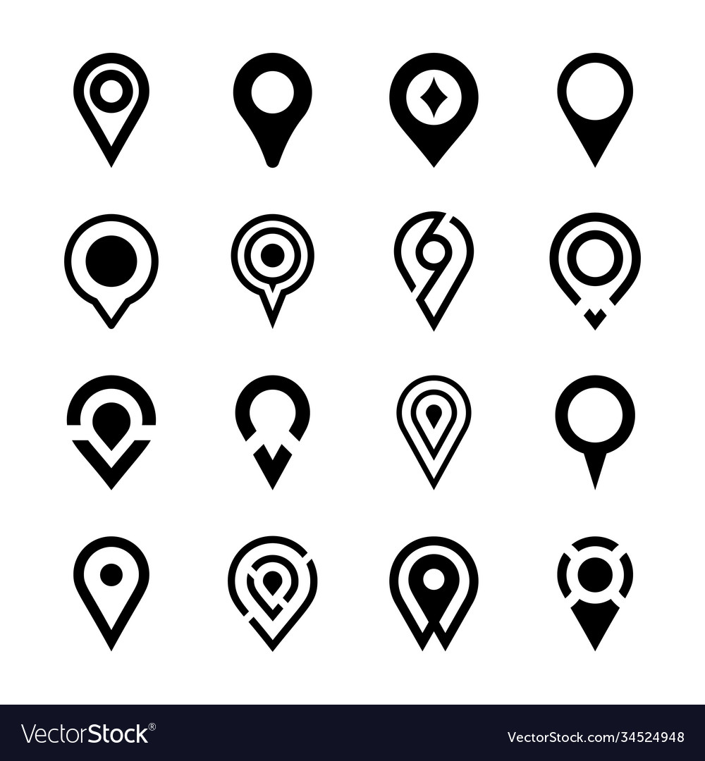 Location symbols icons pack Royalty Free Vector Image