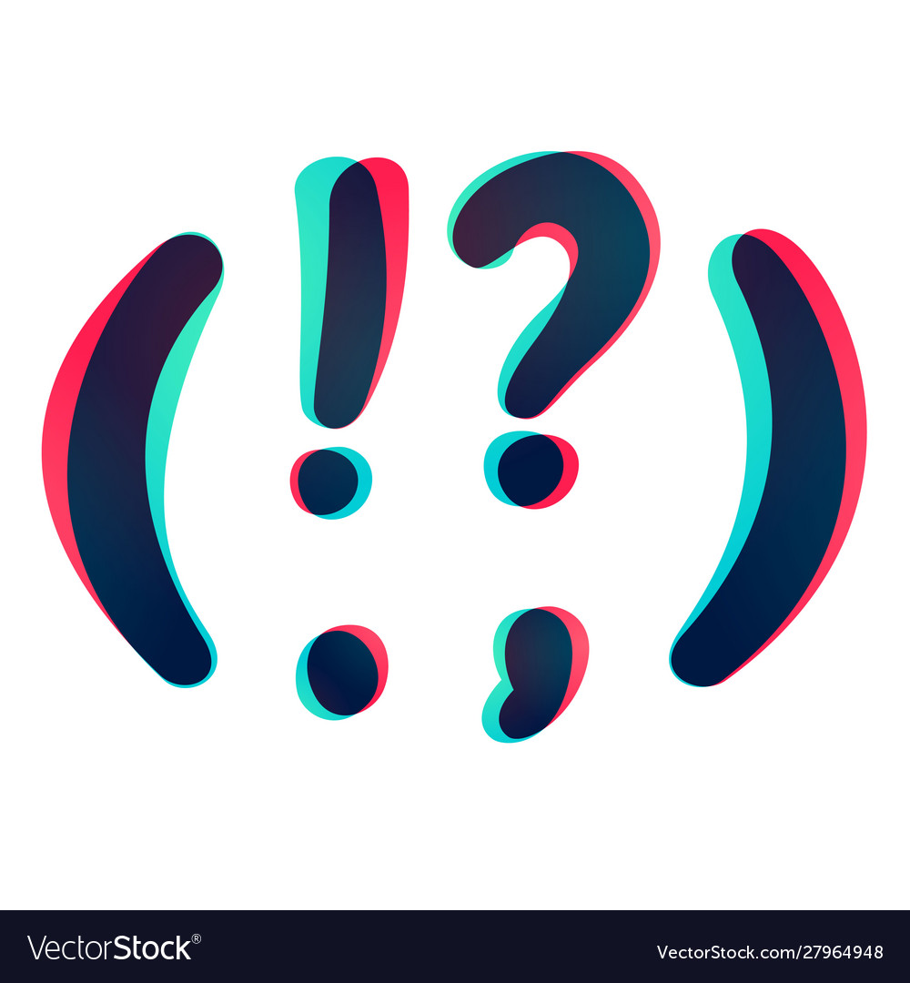 Overlapping gradient punctuation and extra Vector Image