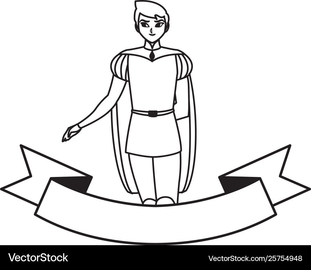 Prince charming tales character Royalty Free Vector Image