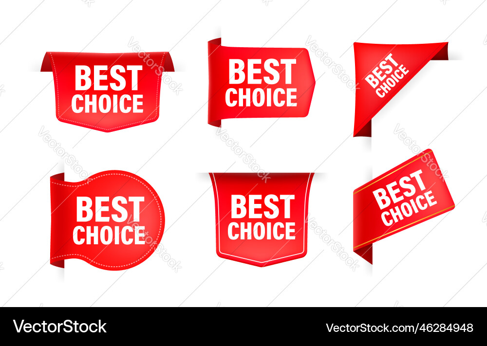 Red ribbon with text best choice banner Royalty Free Vector