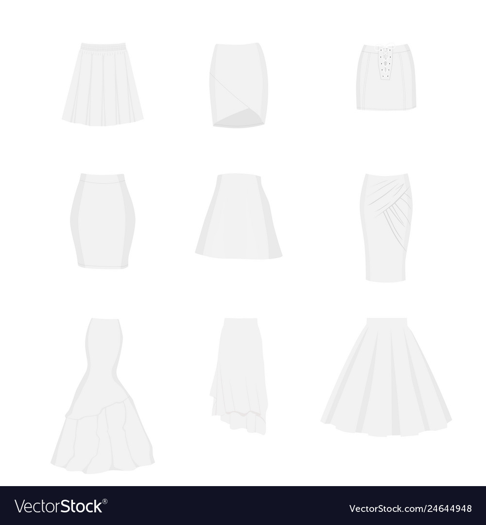 Set Of Different Types Skirts Royalty Free Vector Image