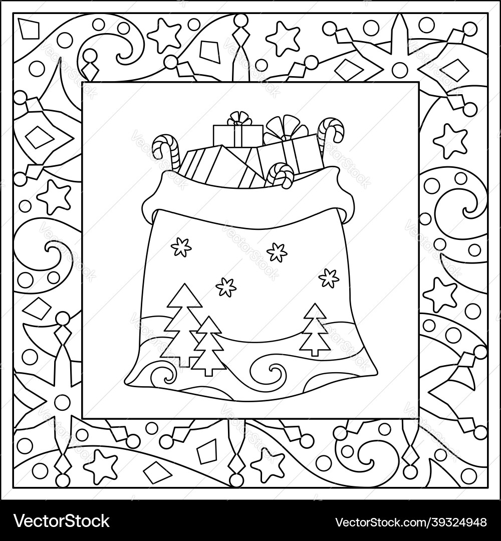 Winter christmas coloring antistress Royalty Free Vector