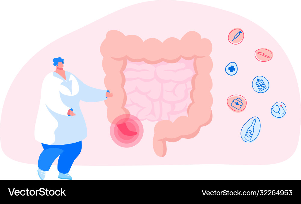 Abdominal pain gastrointestinal system disease Vector Image