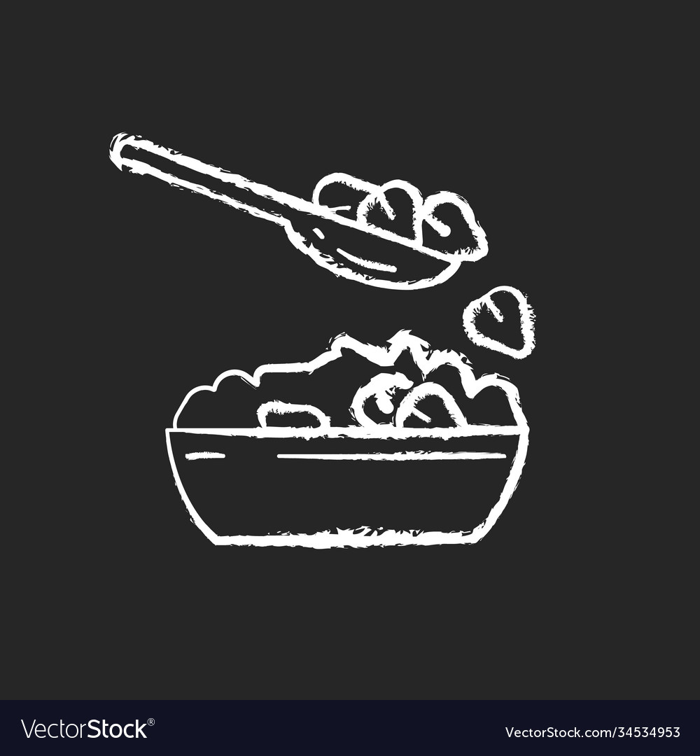 Buckwheat chalk white icon on black background Vector Image