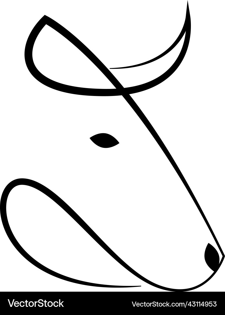 Bull head logo abstract line cow Royalty Free Vector Image