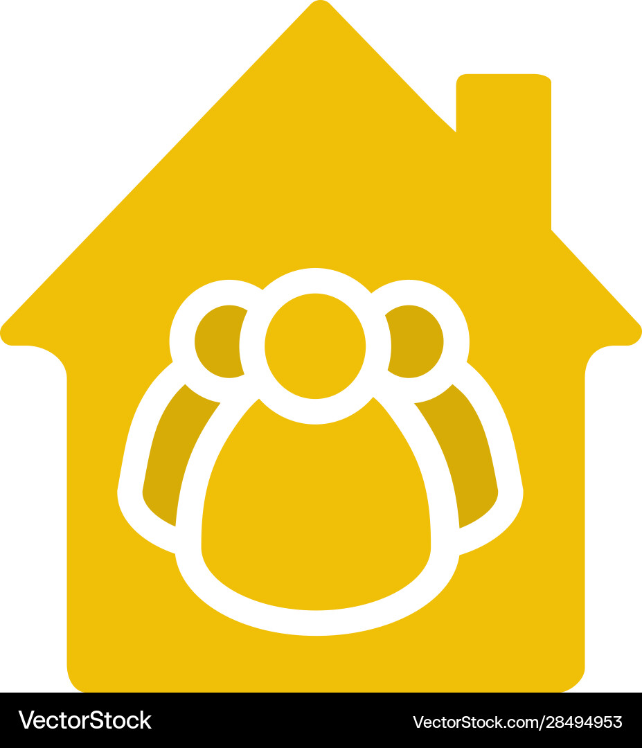 Housing cooperative glyph color icon Royalty Free Vector