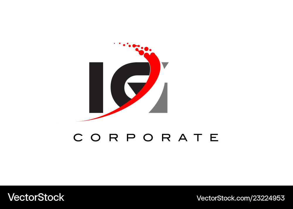 Ig modern letter logo design with swoosh Vector Image