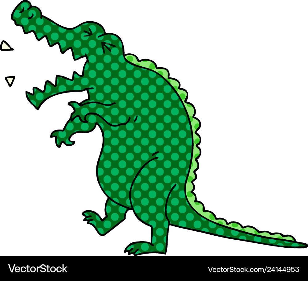 Quirky comic book style cartoon crocodile Vector Image