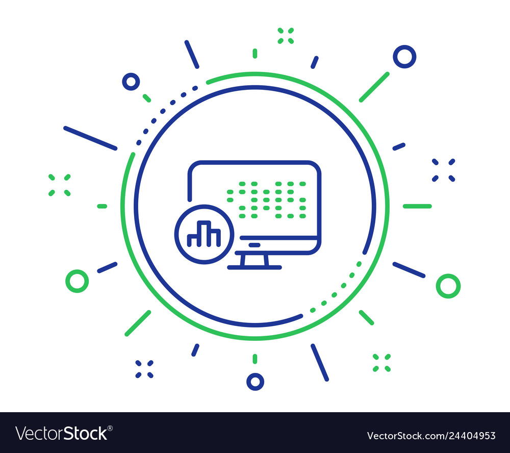 Report statistics line icon column graph sign Vector Image