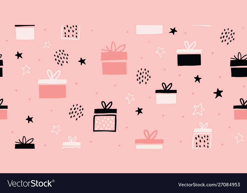 Seamless pattern with minimalistic gift boxes Vector Image