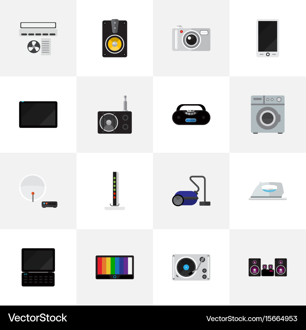 Set of 16 editable tech icons includes symbols Vector Image