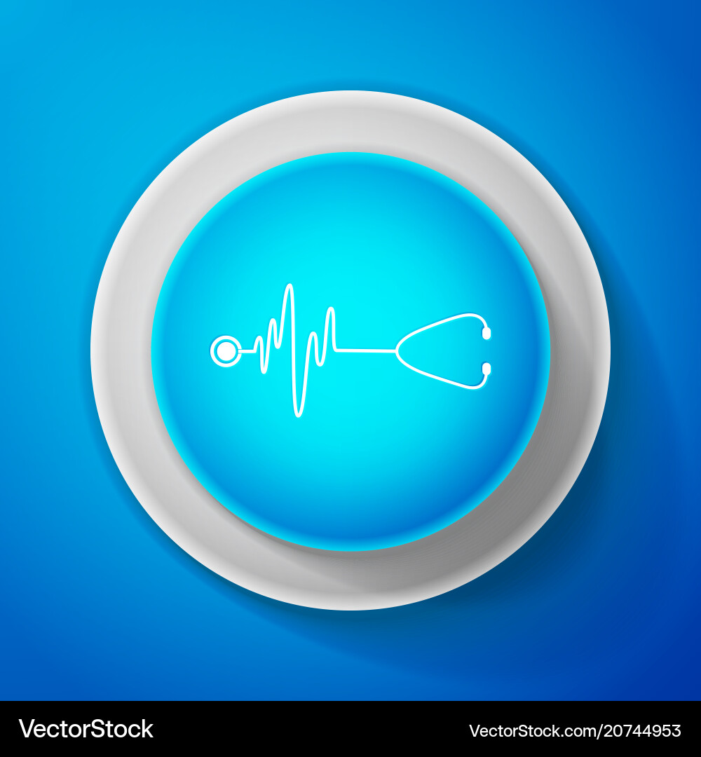 Stethoscope with a heart beat icon pulse care Vector Image