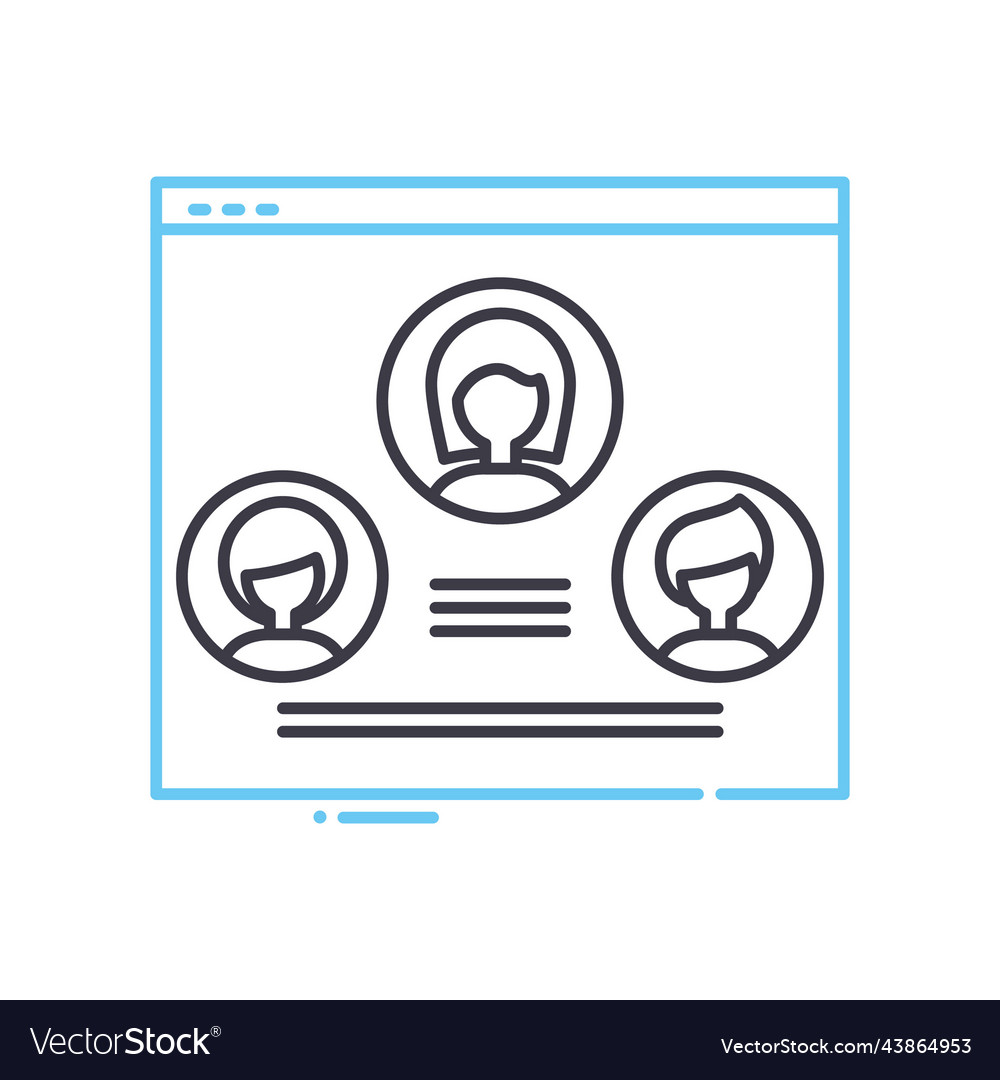 User management system line icon outline symbol Vector Image User management system line icon outline symbol Vector Image