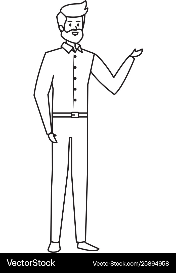 Adult father with beard character Royalty Free Vector Image