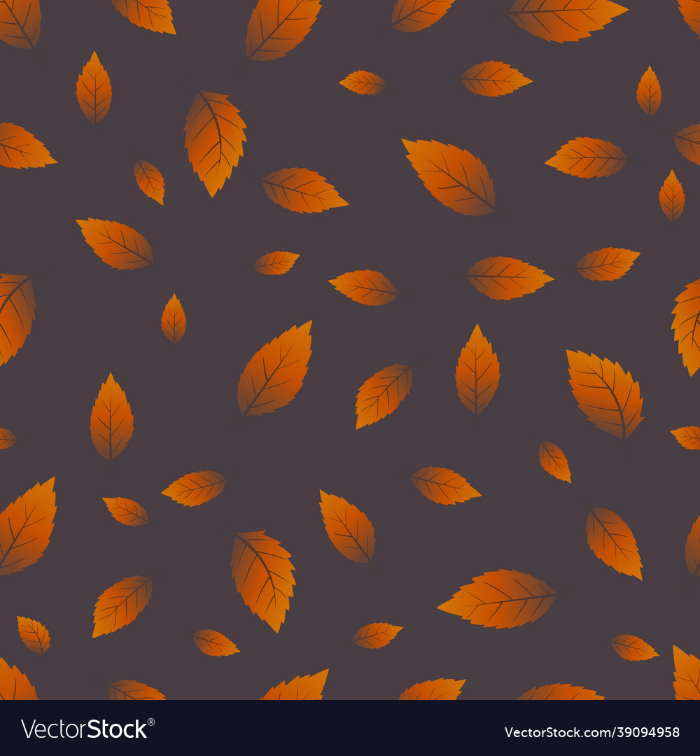Beech leaf seamless pattern Royalty Free Vector Image