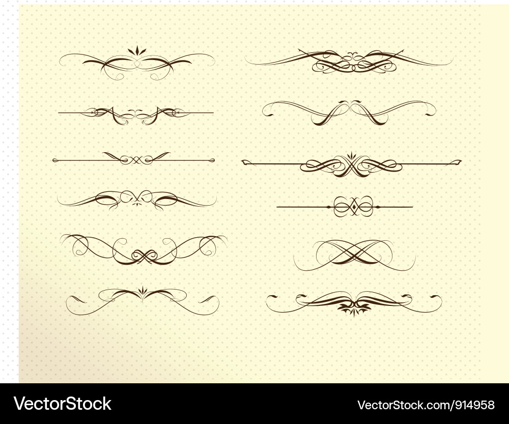Calligraphic elements Royalty Free Vector Image