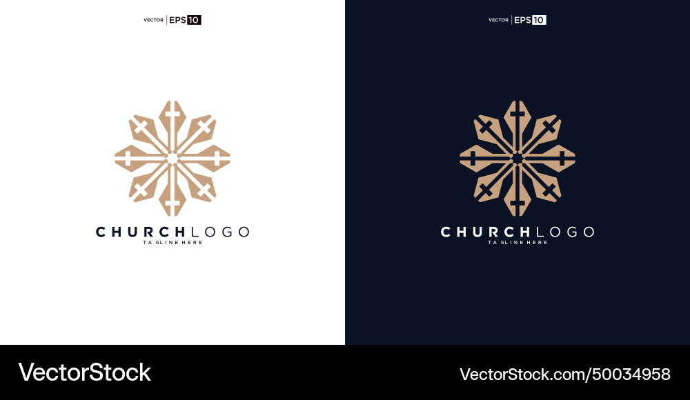 Church logo design inspiration Royalty Free Vector Image