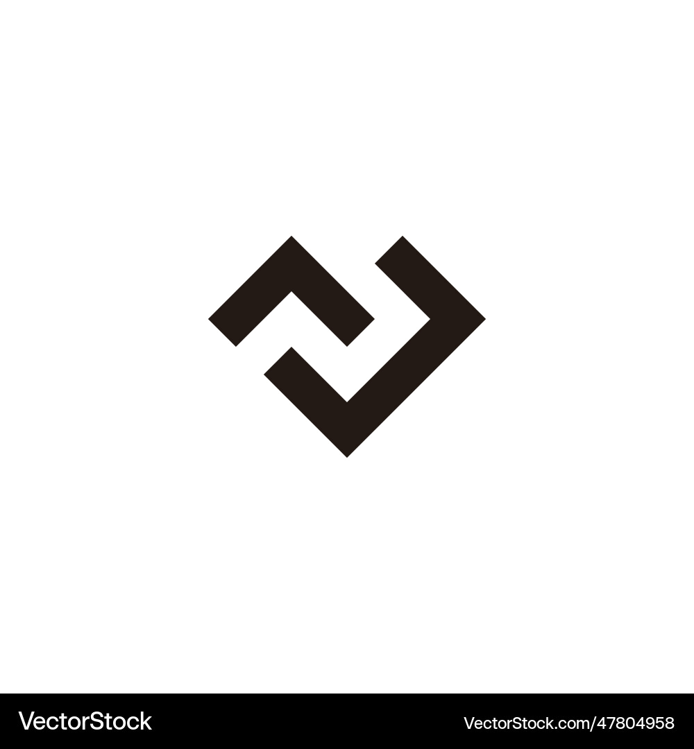 Letter ru heart square geometric symbol simple Vector Image