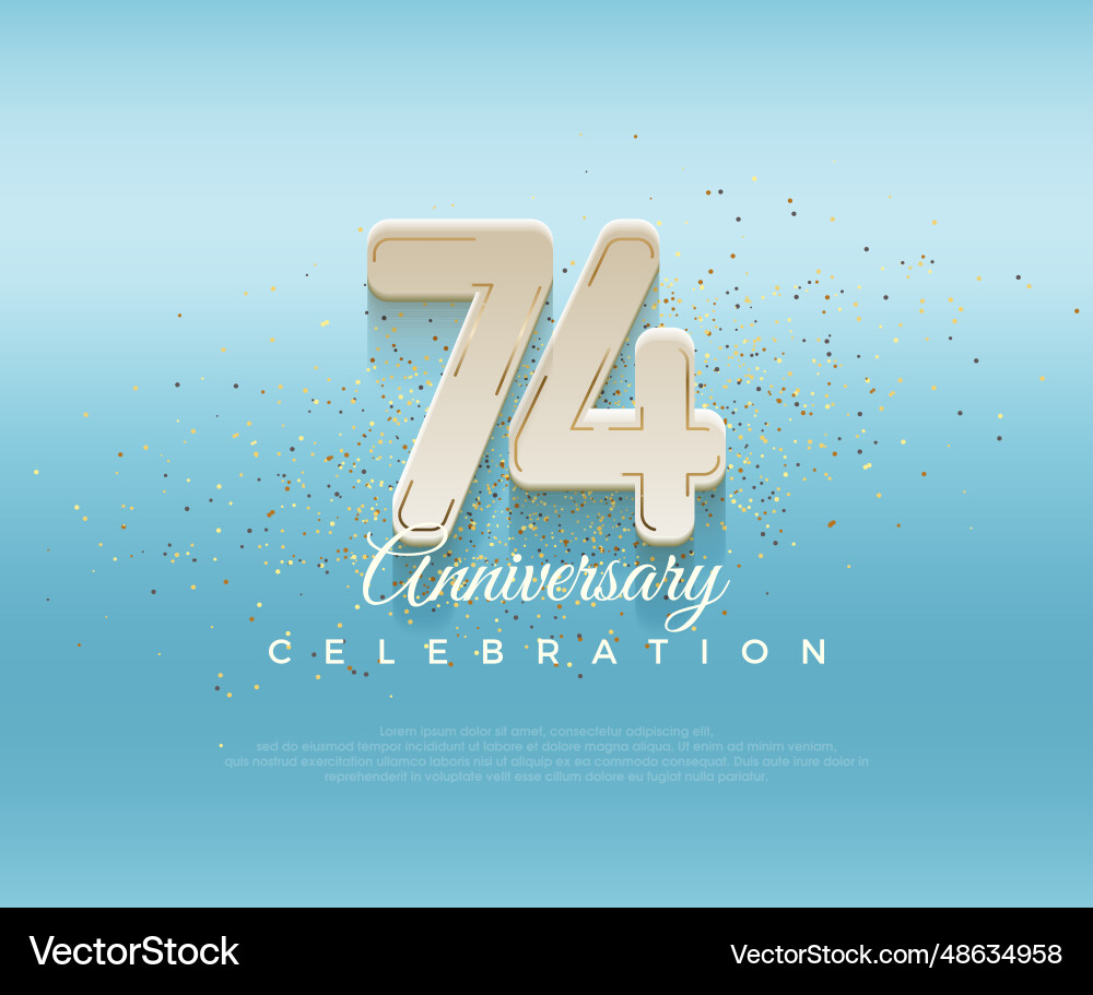 Modern bold number 74th anniversary premium Vector Image