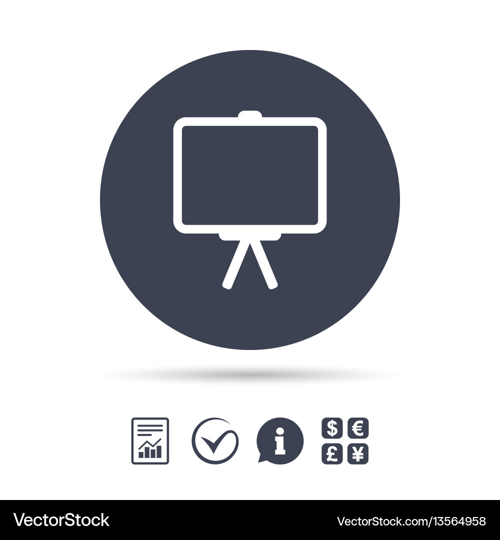 Presentation billboard sign icon ppt symbol Vector Image