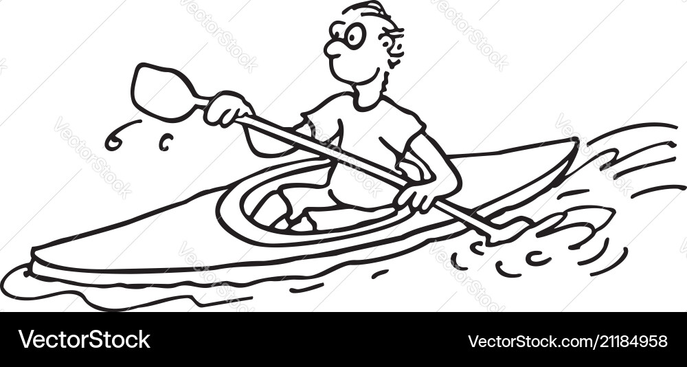 Rowing athletes outlined cartoon handrawn sketch Vector Image