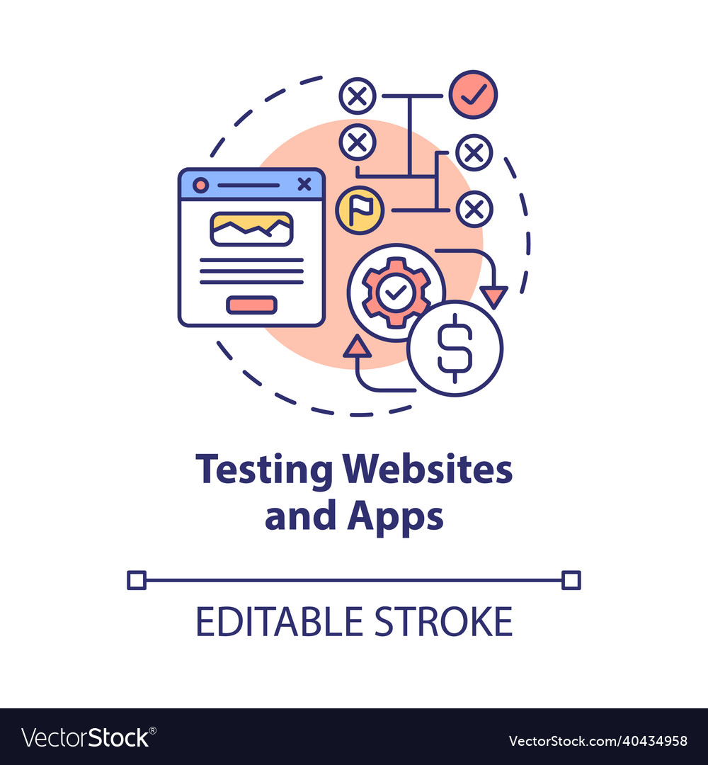 Testing websites and apps concept icon Royalty Free Vector