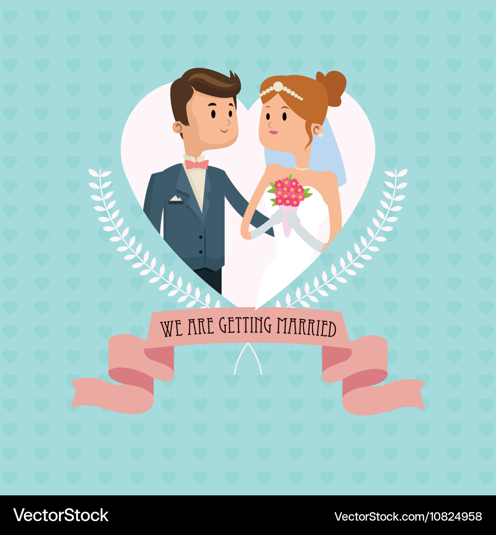 Wedding and marriage couple design Royalty Free Vector Image