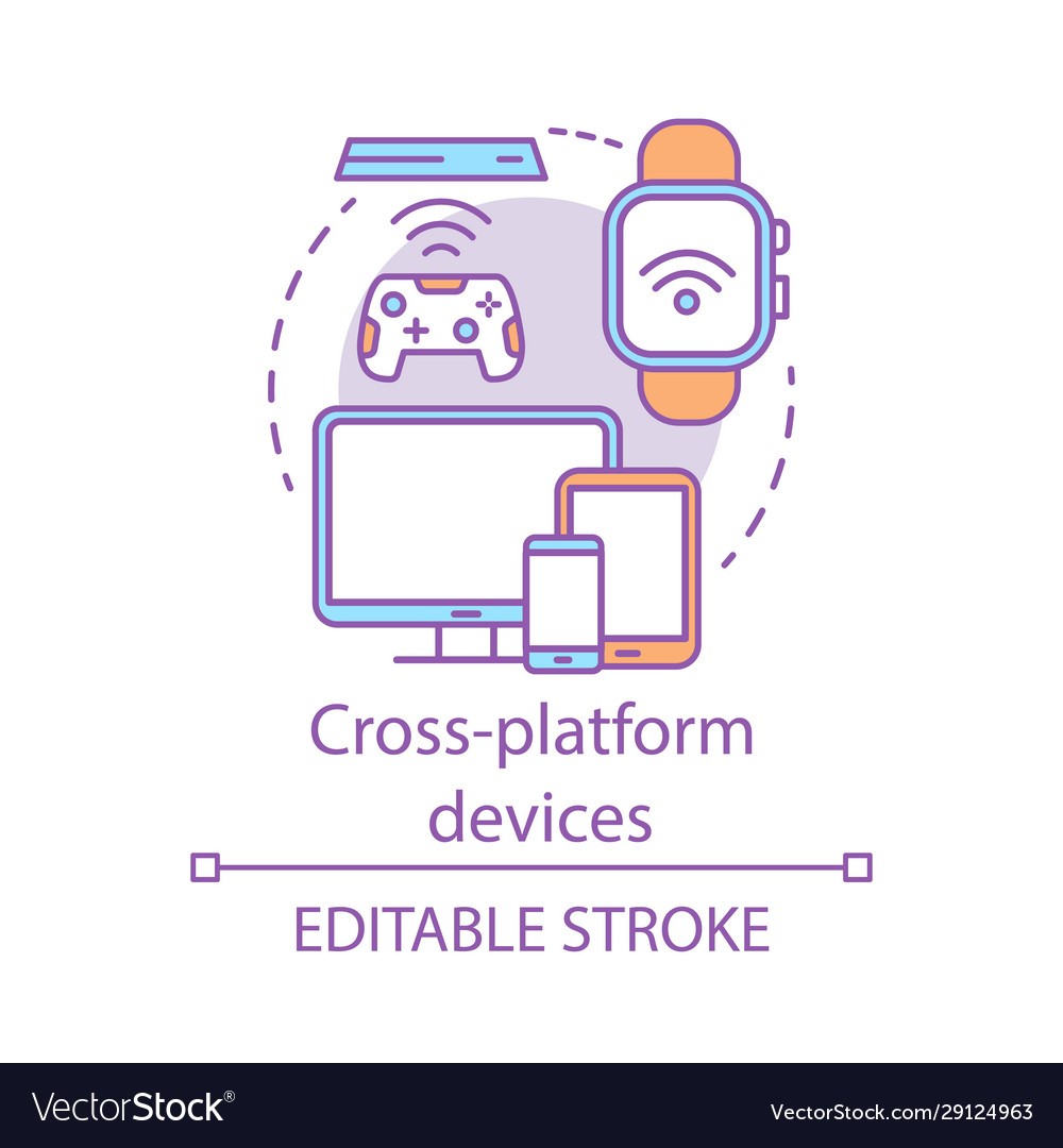 Cross platform devices concept icon Royalty Free Vector