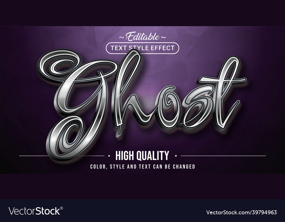 Editable text style effect - ghost text style Vector Image
