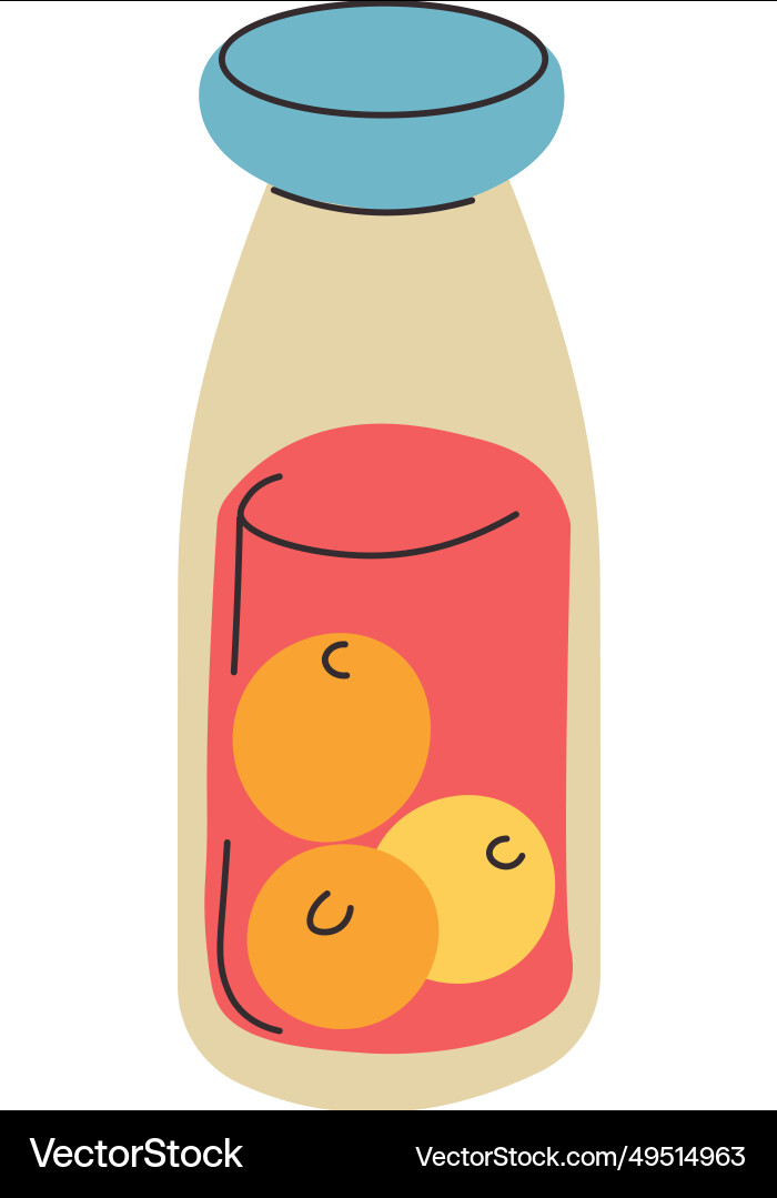 Fruit compote drink in glass jar healthy beverage Vector Image