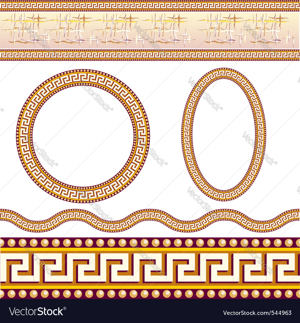 Greek border patterns Royalty Free Vector Image