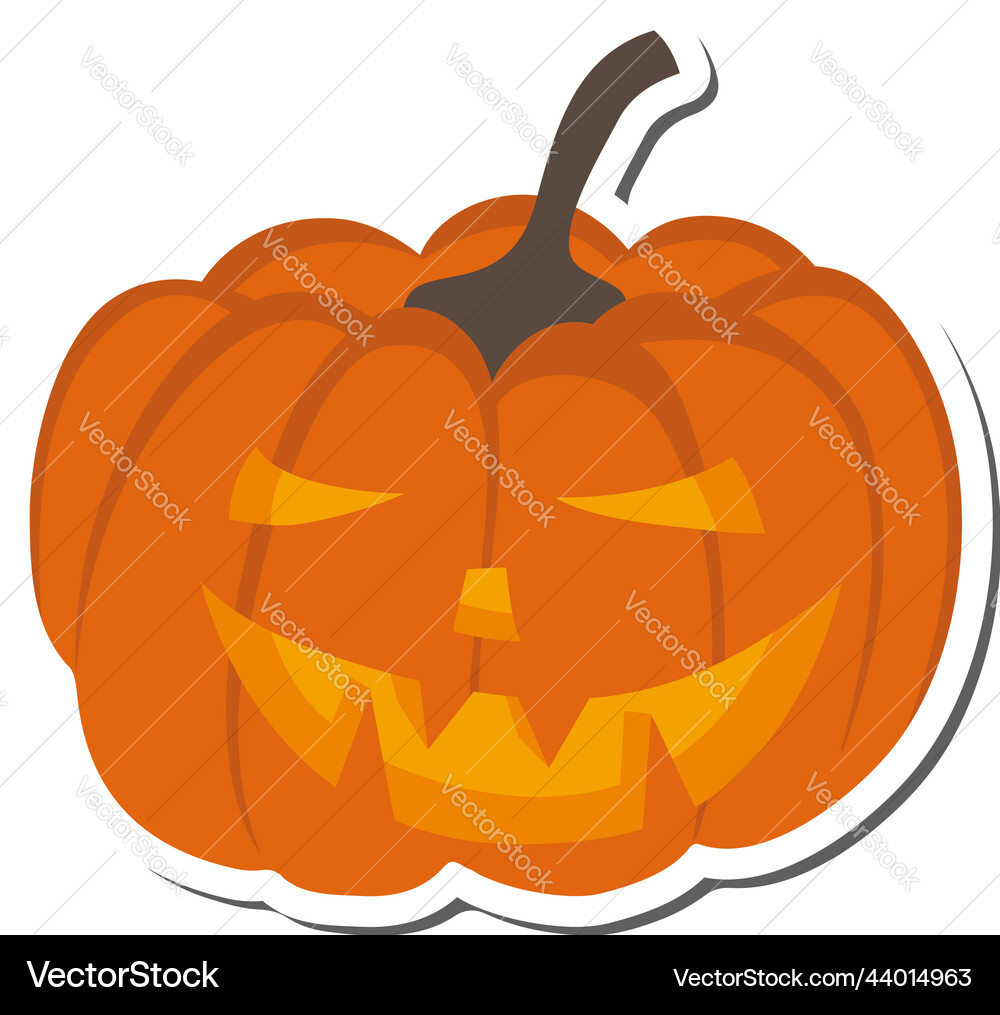 Halloween pumpkin sticker Royalty Free Vector Image