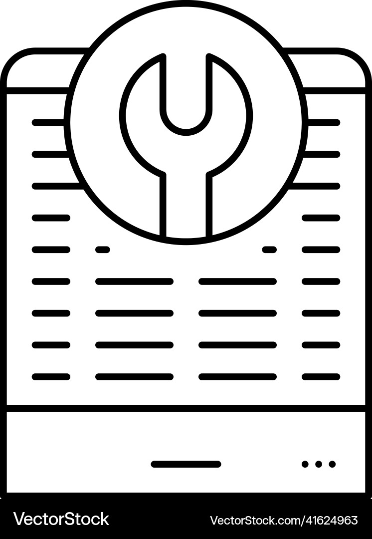 Heat pump repair line icon Royalty Free Vector Image