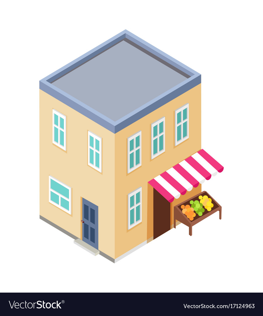 Isometric city building isometry Royalty Free Vector Image