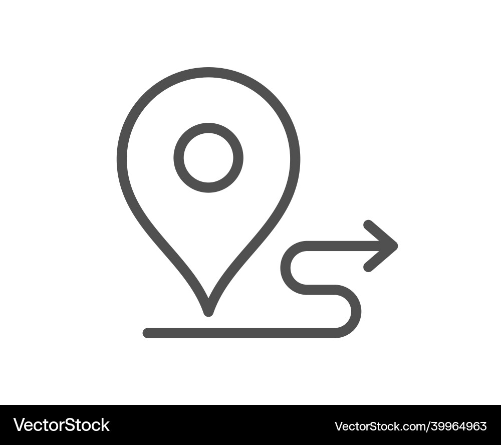 Journey line icon road path sign Royalty Free Vector Image