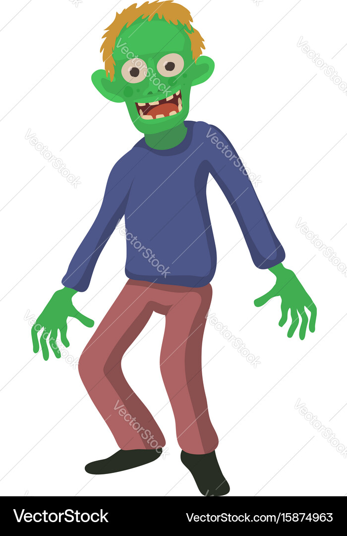 Smiling zombie icon cartoon style Royalty Free Vector Image