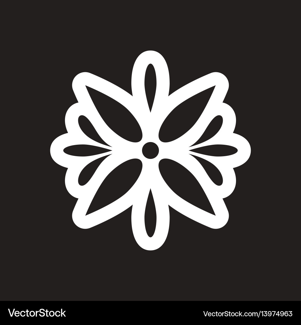 Style black and white icon arabic flower logo Vector Image