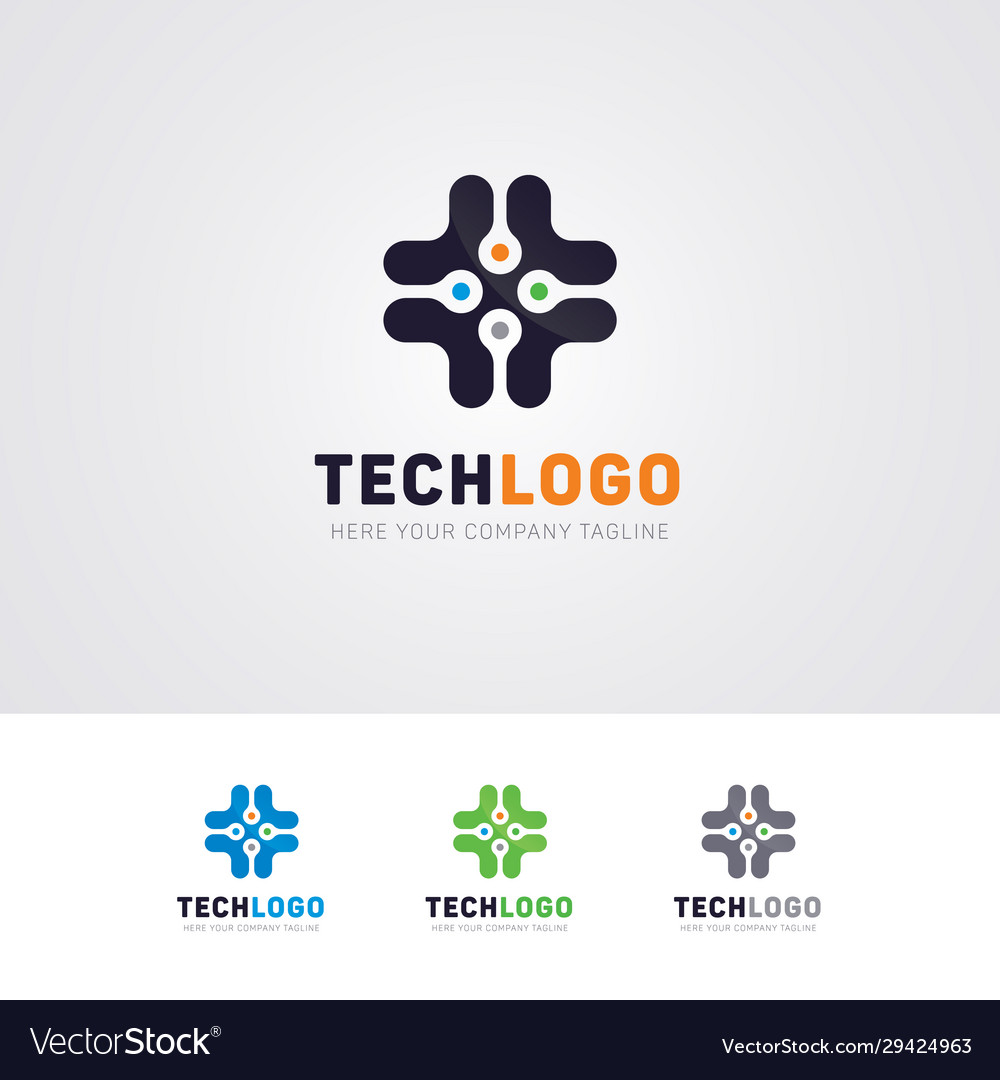 Technology logo design template Royalty Free Vector Image