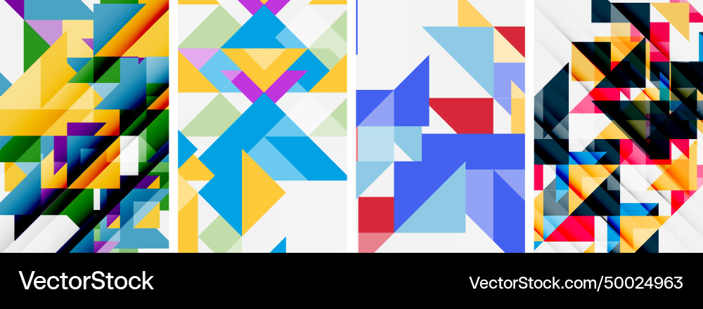 Triangle poster set for wallpaper business card Vector Image