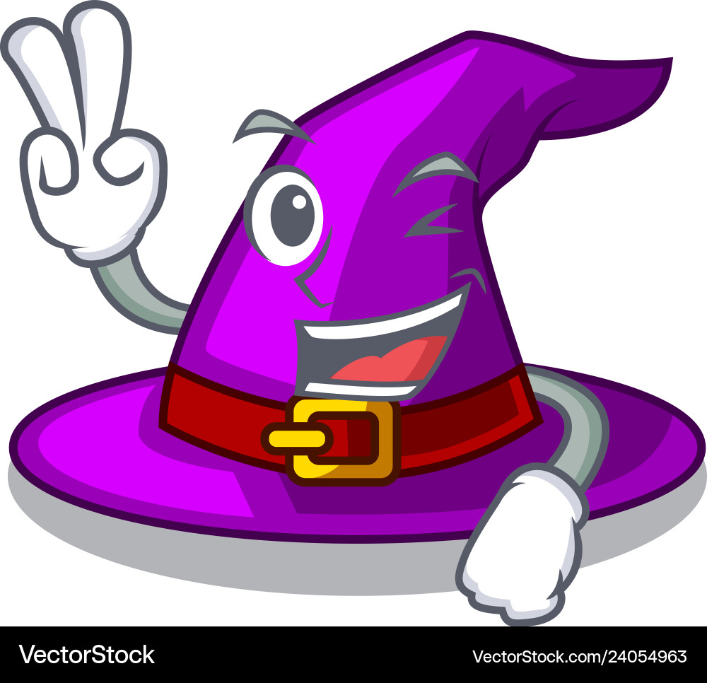 Two finger with hat in the character closet Vector Image