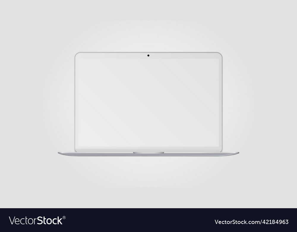 White mockup realistic laptop with blank screen Vector Image