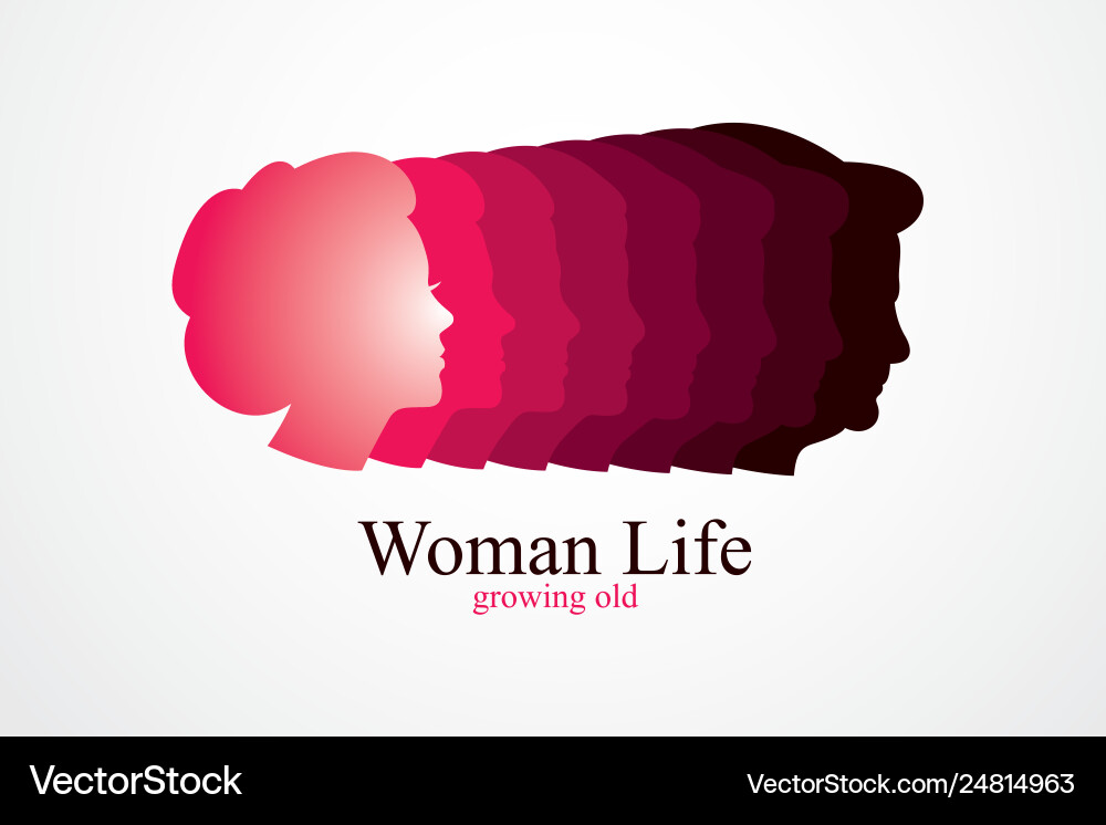 Woman life age years concept time Royalty Free Vector Image