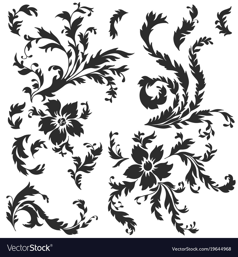 Baroque pattern elements Royalty Free Vector Image