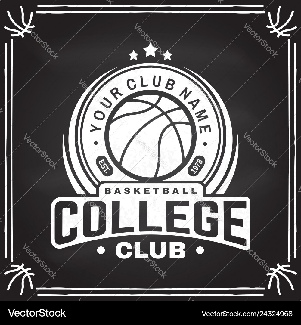 Basketball club badge Royalty Free Vector Image