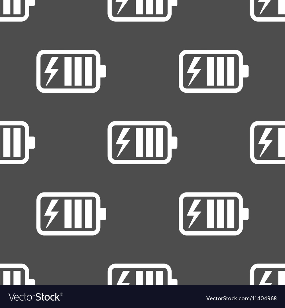 Battery charge seamless pattern Royalty Free Vector Image