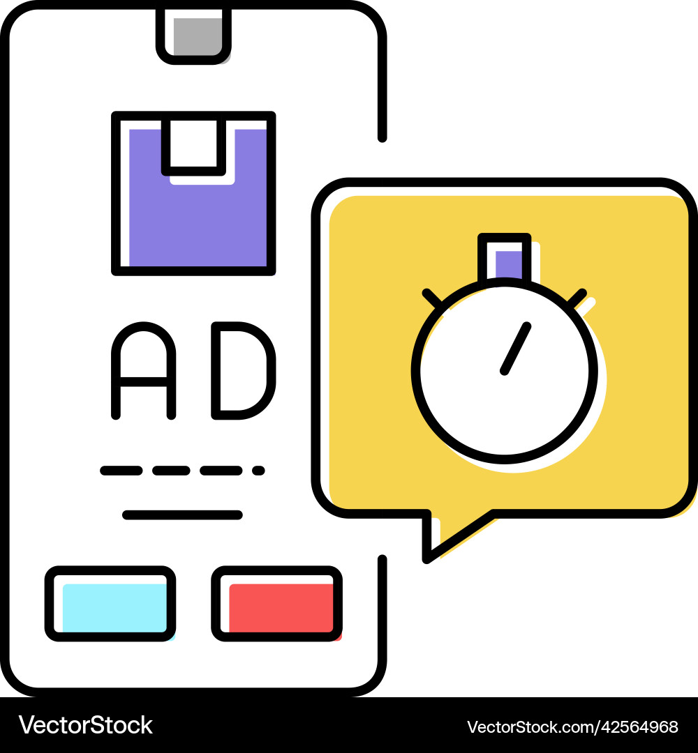 Delivering advertise ephemeral color icon Vector Image
